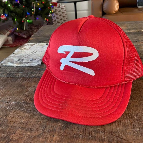 Accessories | Vintage Red Snapback Trucker Hat With R On Front | Poshmark